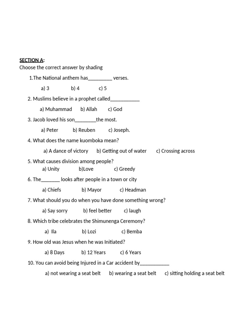 Grade 3 End of Year Tests 2024 | PDF | Jesus | Abrahamic Religions