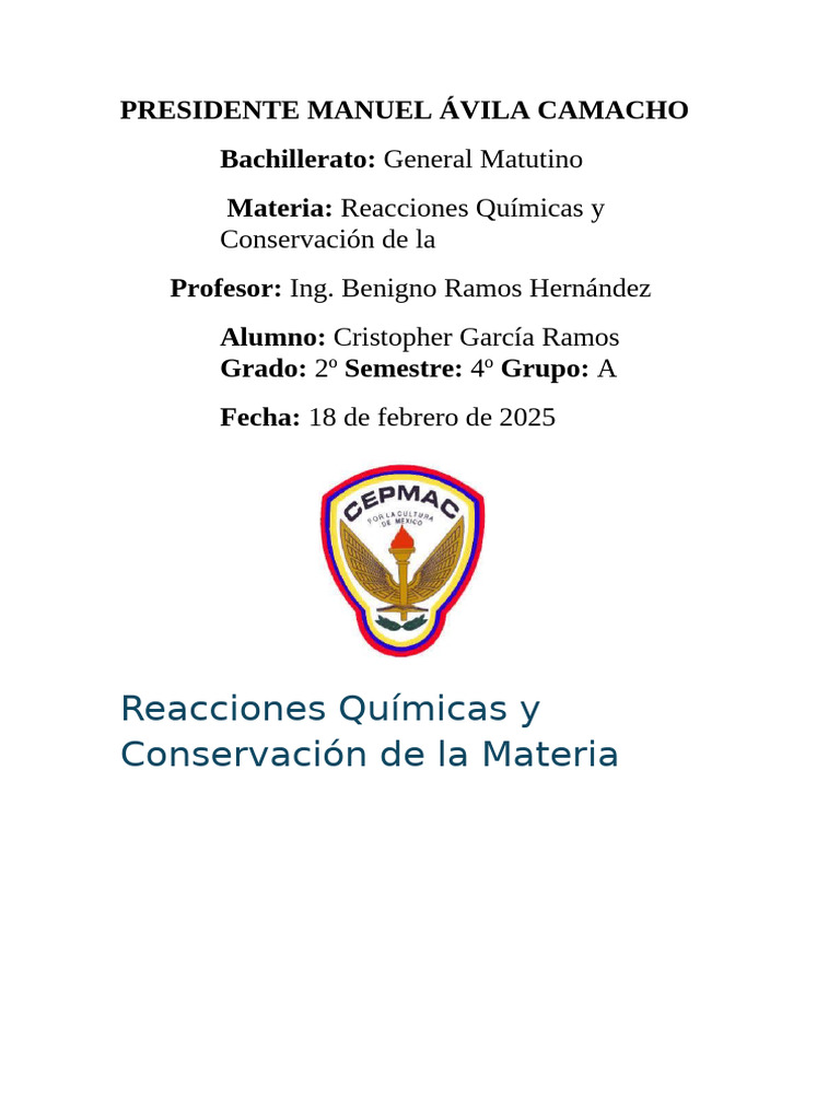 Proyecto Química 2 | PDF | Química | Reacciones químicas