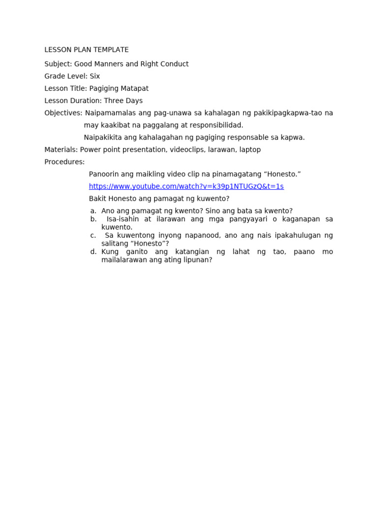 Lesson Plan Template | PDF