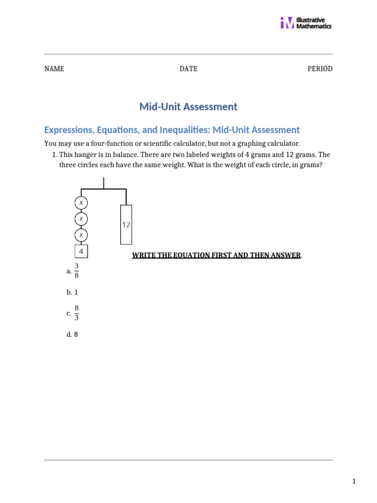 Grade7 6 Mid Unit Assessment Assessment | PDF | Creative Commons ...