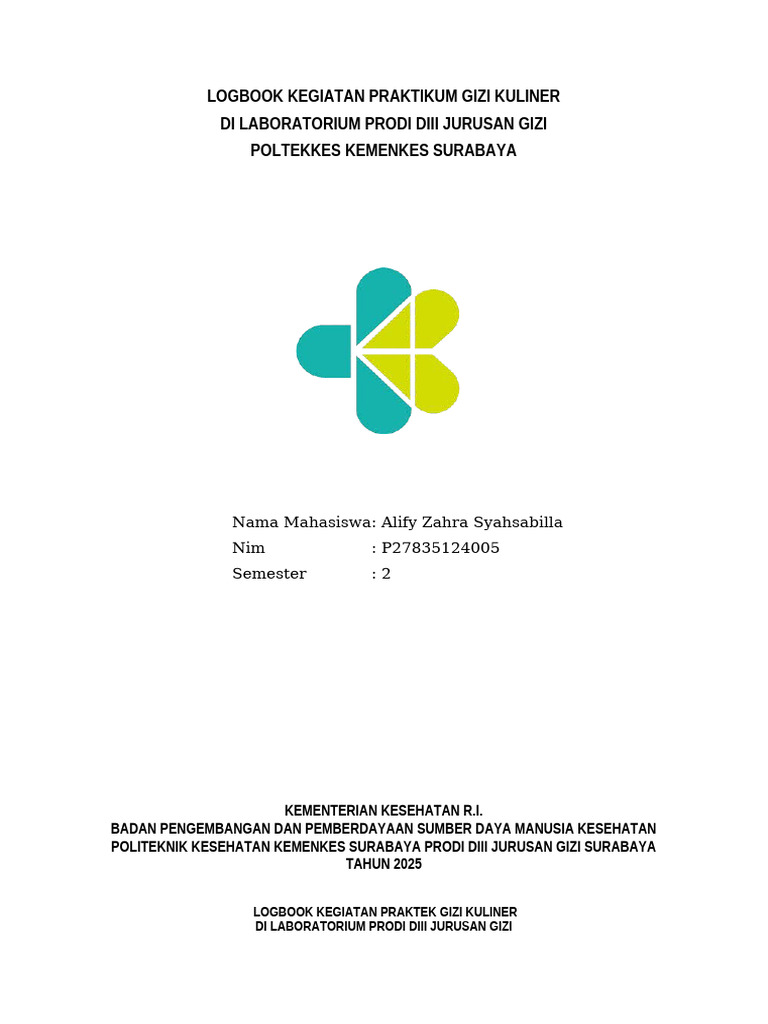 Logbook Praktikum Gizi Kuliner 2025 | PDF