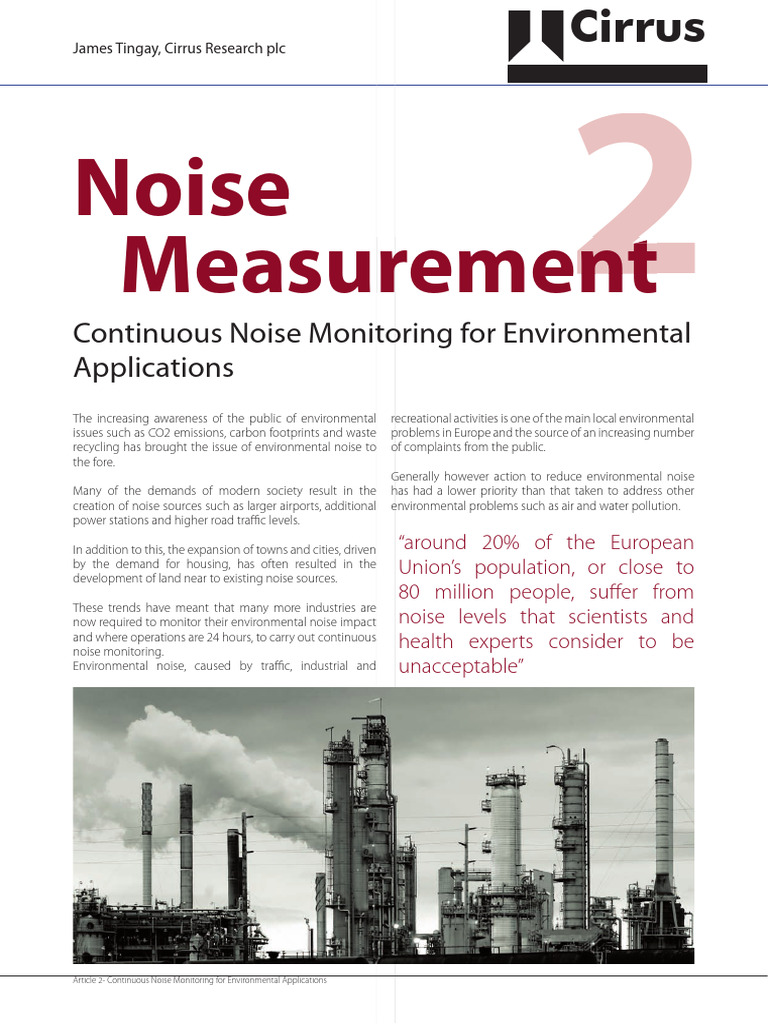 Article Continuous Noise Monitoring in Environment | PDF | Noise ...