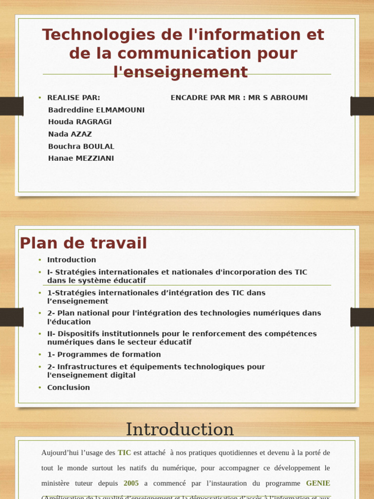 exposé tice travail final | PDF | Technologies de l'information et de ...