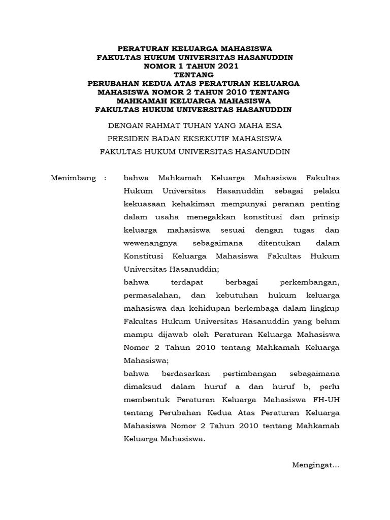 PERKEMA NOMOR 1 TAHUN 2021 PERUBAHAN KEDUA PERKEMA MKM | PDF