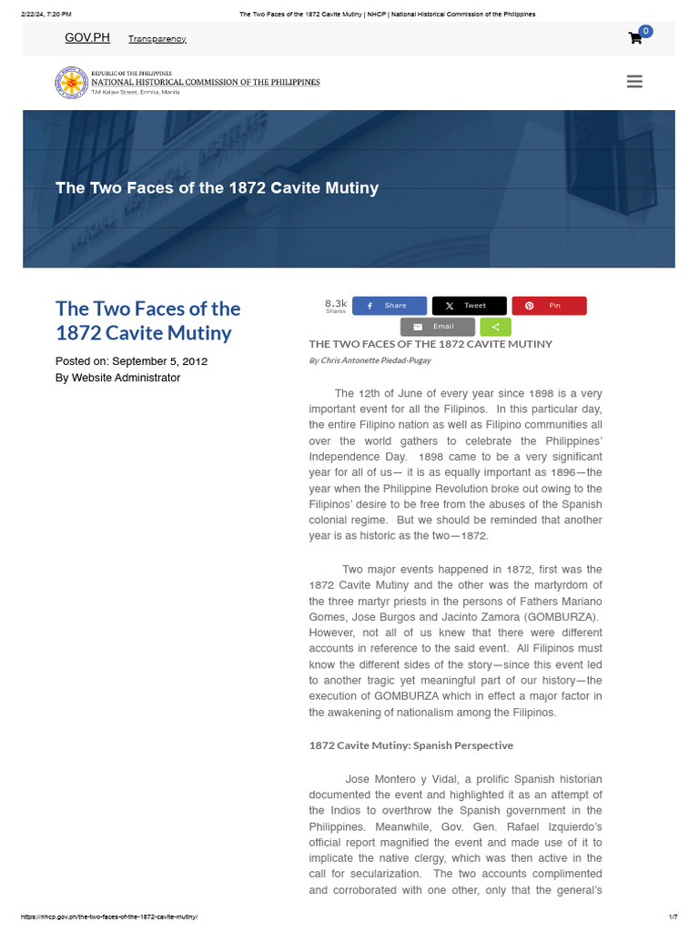 The Two Faces of The 1872 Cavite Mutiny - NHCP - National Historical ...