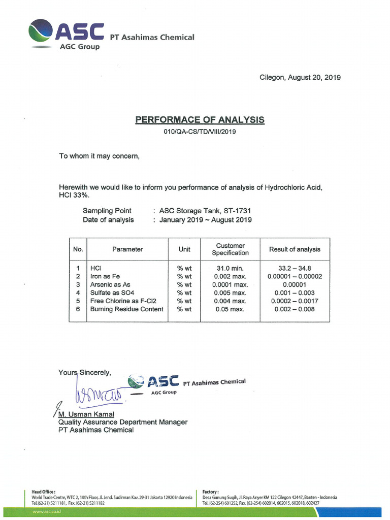 Performance of Analysis HCL | PDF