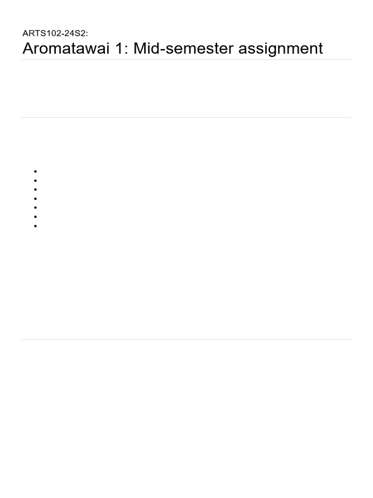 ARTS102 Mid-Semester Assignment 24S2 | PDF | Māori People | Evidence