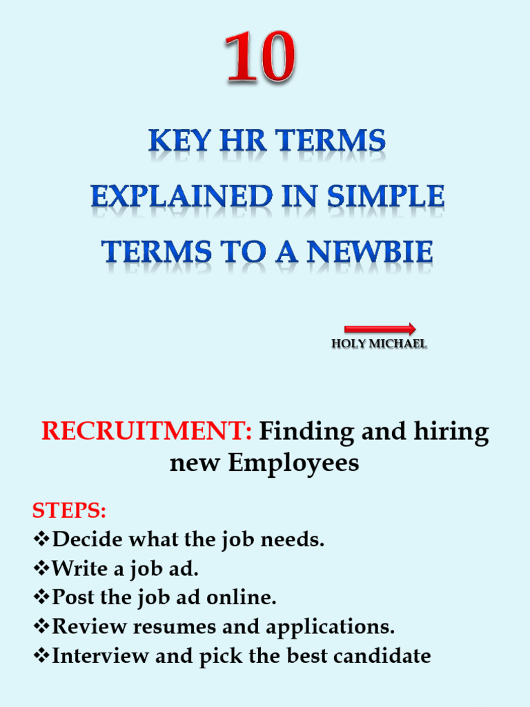 10 Key HR Terms Explained in Simple Terms To A Newbie | PDF | Employment | Human Resources