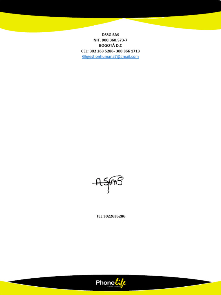 Certificado Laboral DSSG Sas - Daniela Tello Olaya | PDF