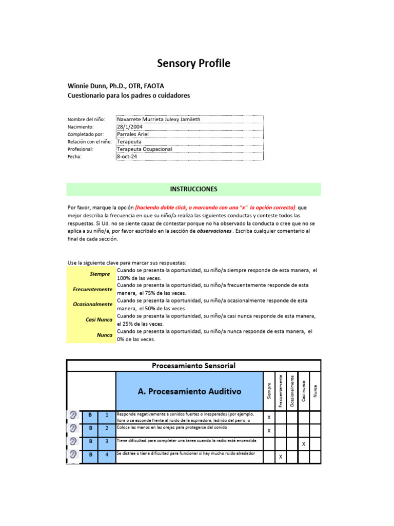 Perfil Sensorial JULEXY | PDF | Las emociones