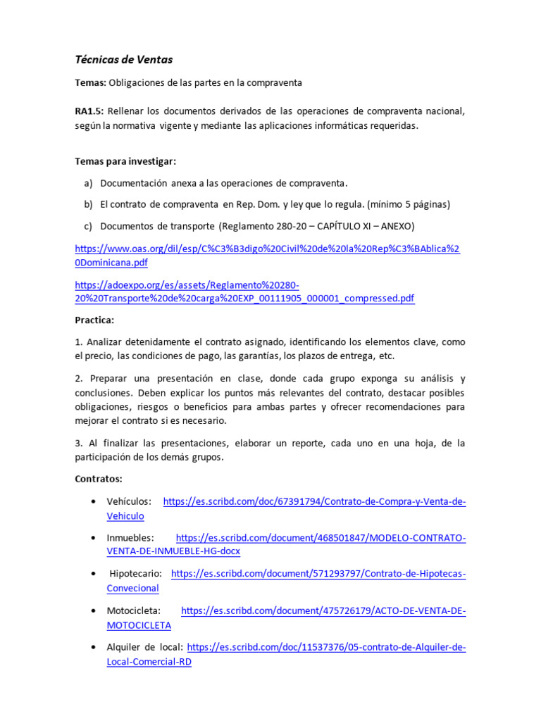 Técnicas de Ventas RA5 | PDF