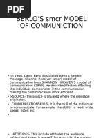 Berlo's Model of Communication | PDF | Communication | Cognition