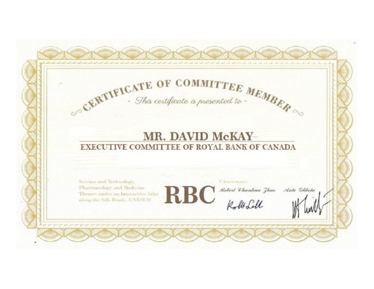 Executive Committee Certificate 1 | PDF