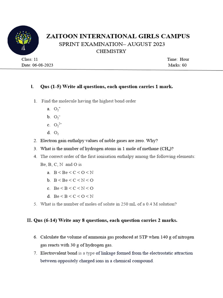 s1 Chemistry | PDF | Chemistry | Materials