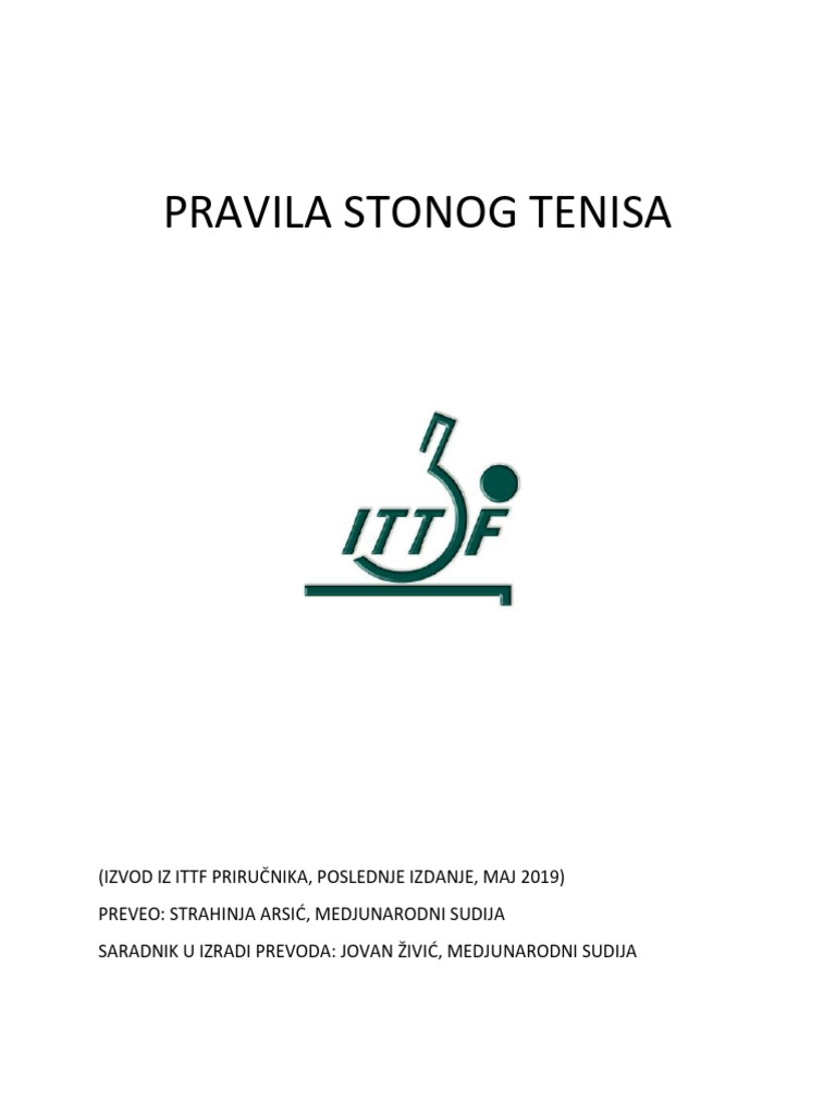 ITTF-Handbook-2019-prevod | PDF
