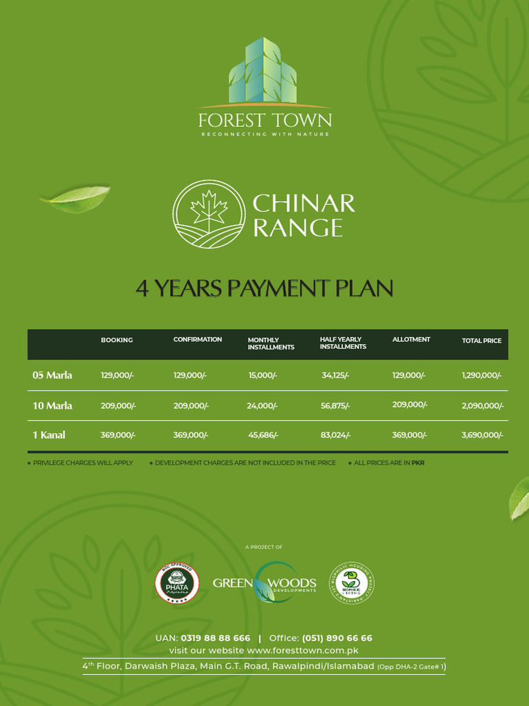 Chinar Range Forest Town Payment Plan | PDF