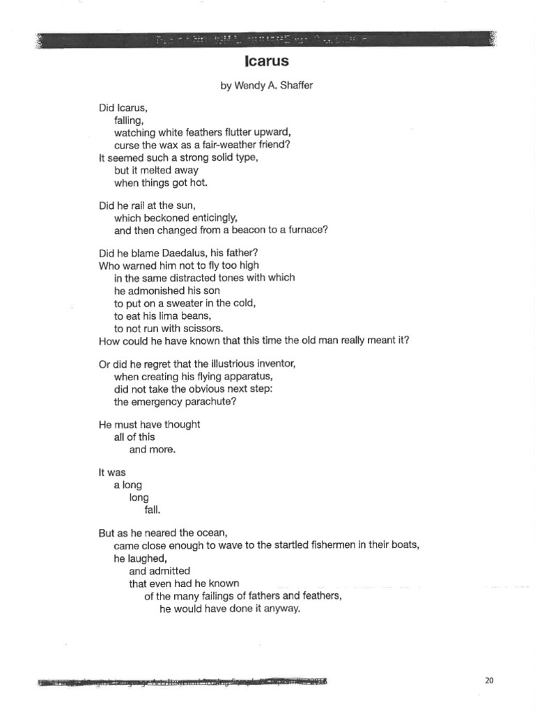 Icarus Poem | PDF