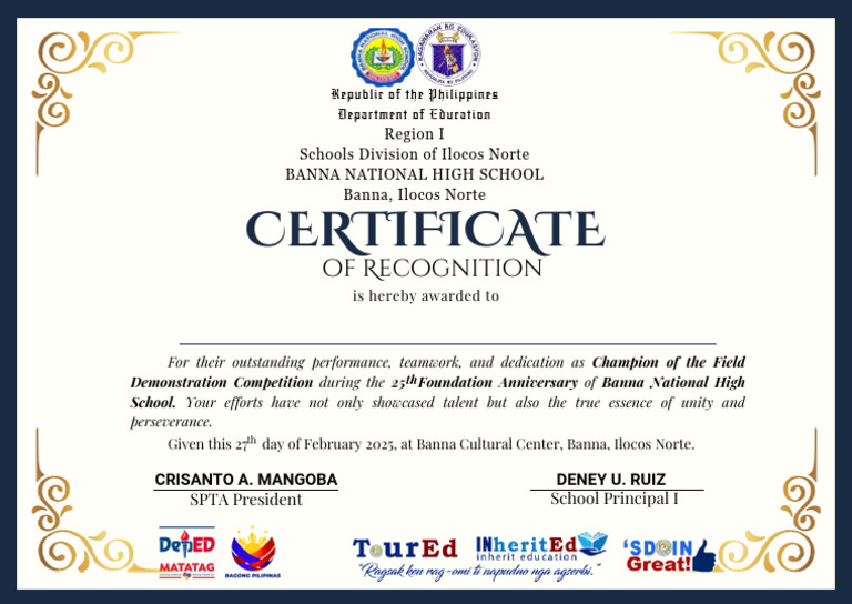 Cream Bordered Appreciation Certificate | PDF