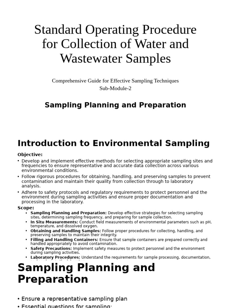 Revised Sub-Module 2 | PDF | Sampling (Statistics) | Laboratories