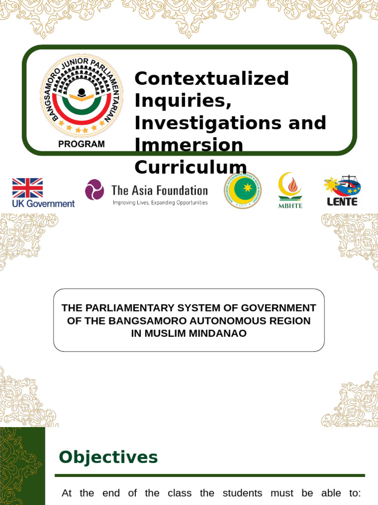 4 The Parliamentary System of Government of The BARMM 4.1 The Nature of Election of The ...