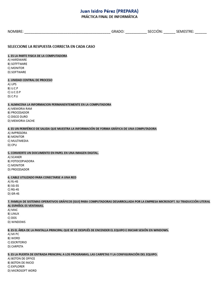 Repaso Informatica 4to 24-25 | PDF | Internet | Equipo de oficina