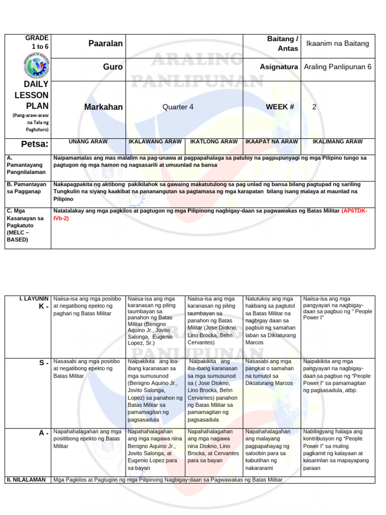 Ap6 DLP Q4 Week2 | PDF
