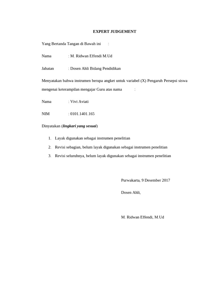 Penilaian Ahli Instrumen Penelitian Siswa | PDF