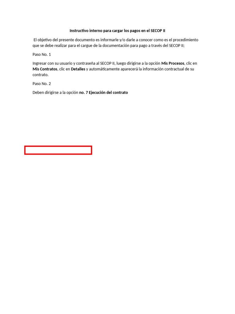 Instructivo Interno para Cargar Los Pagos en El SECOP II | PDF