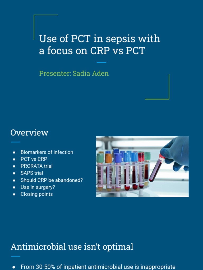 Use of PCT in Various Clinical Settings With A Focus On CRP Vs PCT | PDF | C Reactive Protein ...
