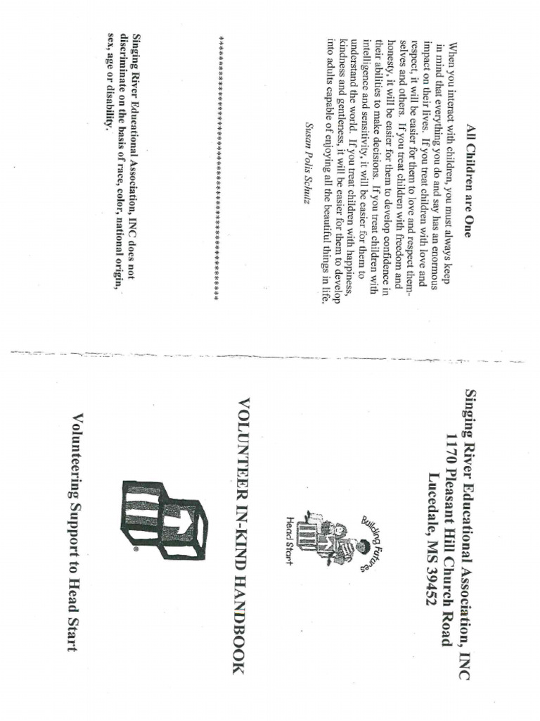 Head Start In Kind Volunteer Handbook | PDF