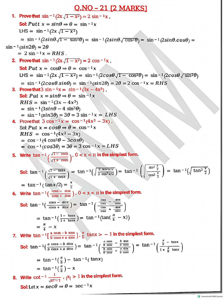 Important Questions Second Puc | PDF