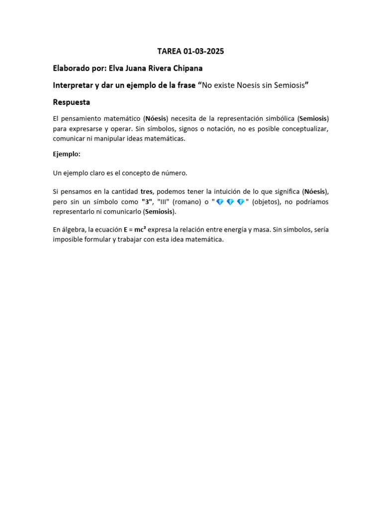 Noesis y Semiosis en Matemáticas | PDF