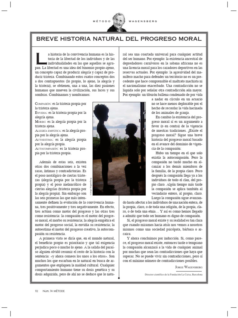 BREVE HISTORIA NATURAL DEL PROGRESO MORAL - Jorge Wagensberg | PDF ...