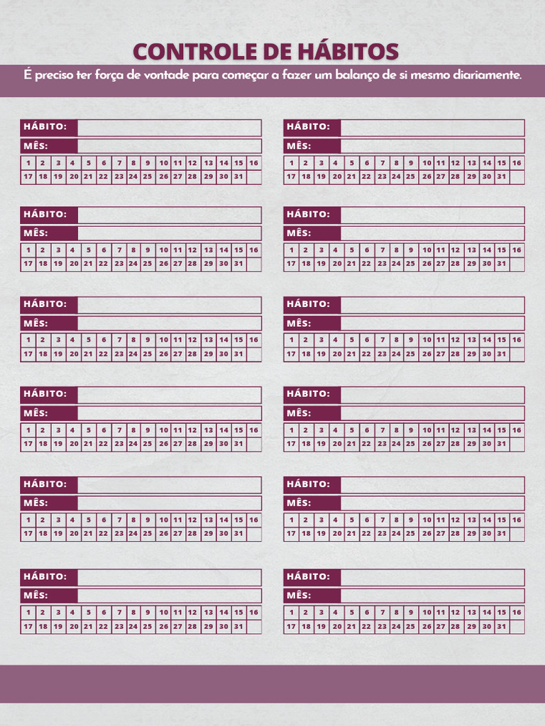 Controle de Hábitos | PDF