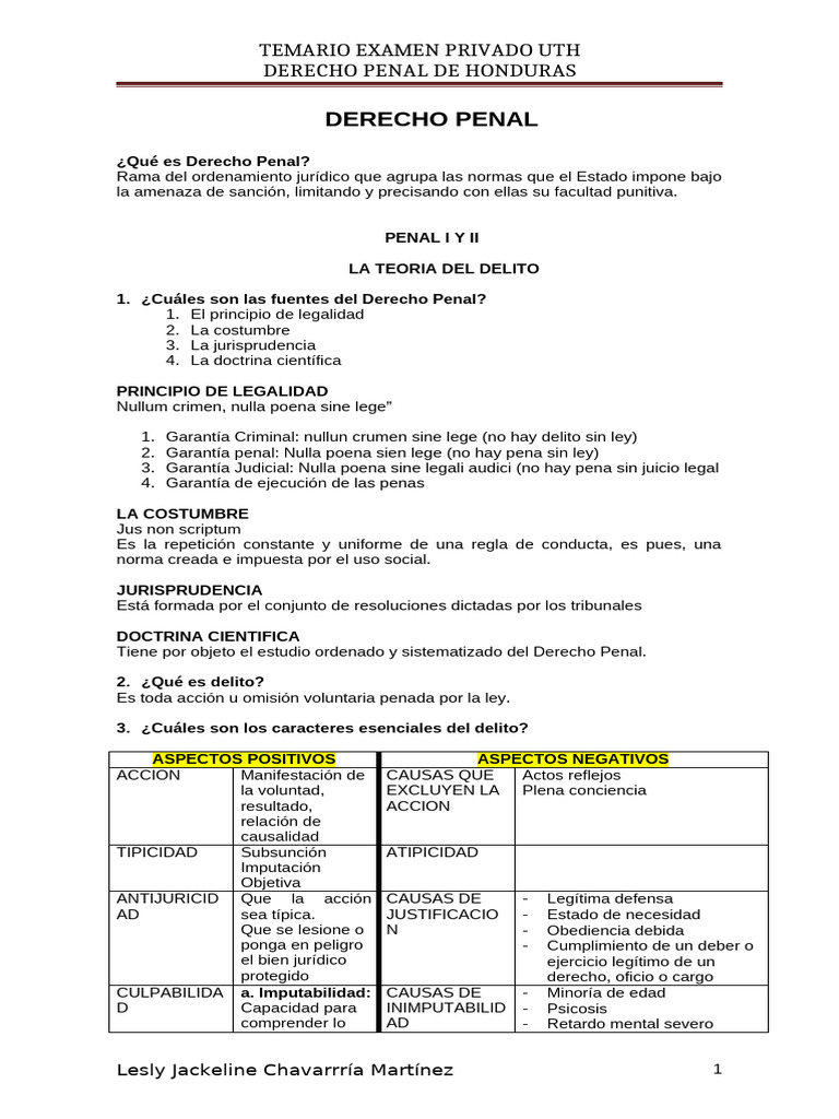 Temario Examen Privado Do Penal | PDF | Testigo | Derecho penal