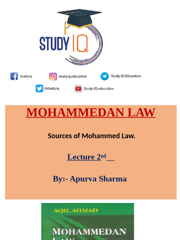 Sources of Mohammedan Law Explained | PDF | Sharia | Quran