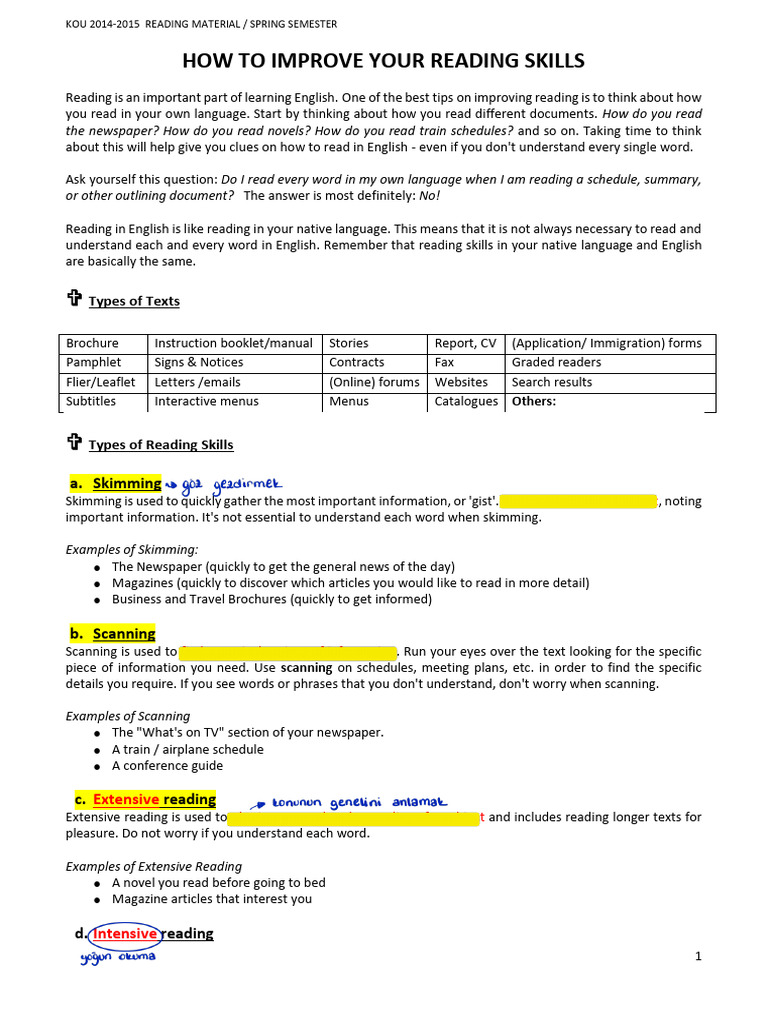 How To Improve Your Reading Skills - 241211 - 195401 | PDF | Reading ...