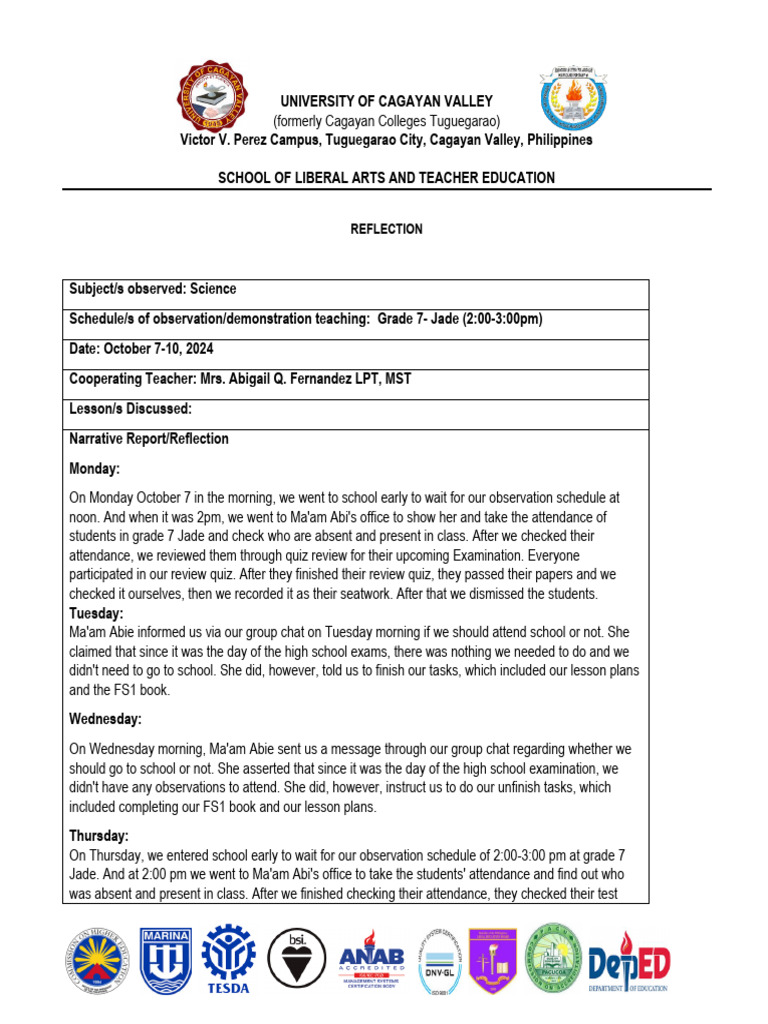 Raquel, Rocel Faith A. - Narrative Report Week 4 | PDF | Learning ...