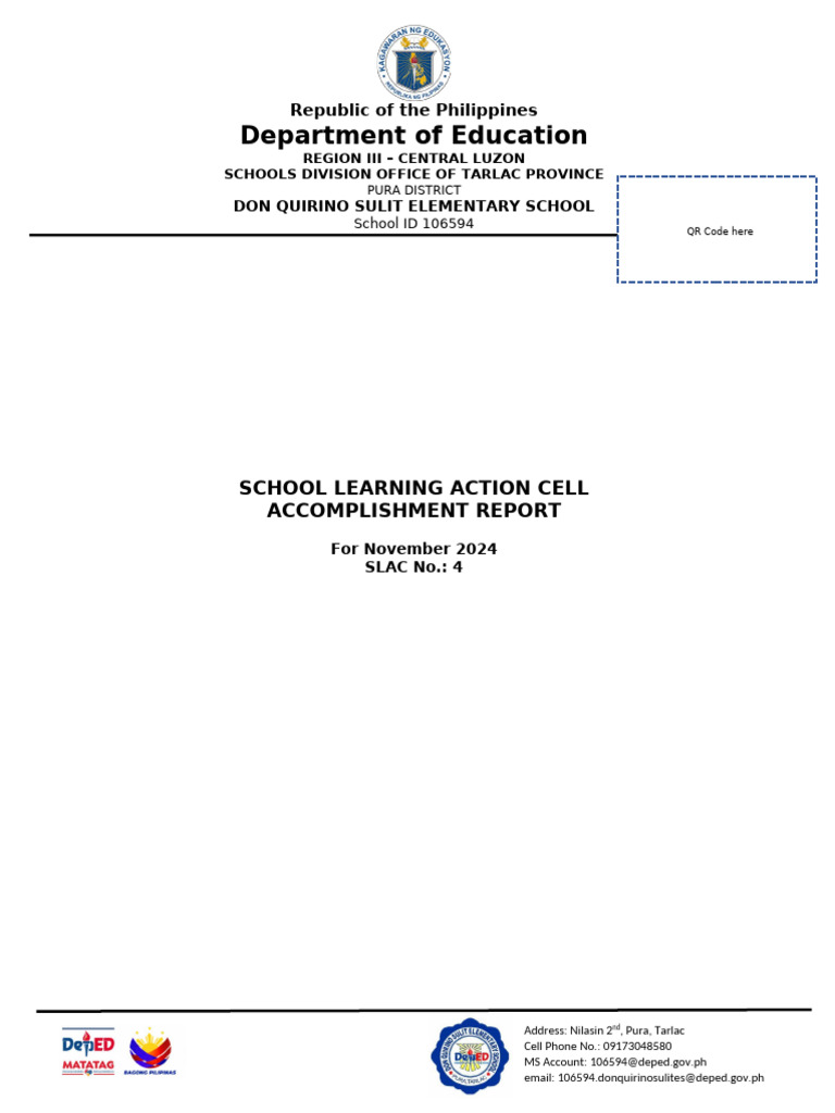 HRD SLAC 04 November 2024 Accomplishment Report | PDF | Teachers