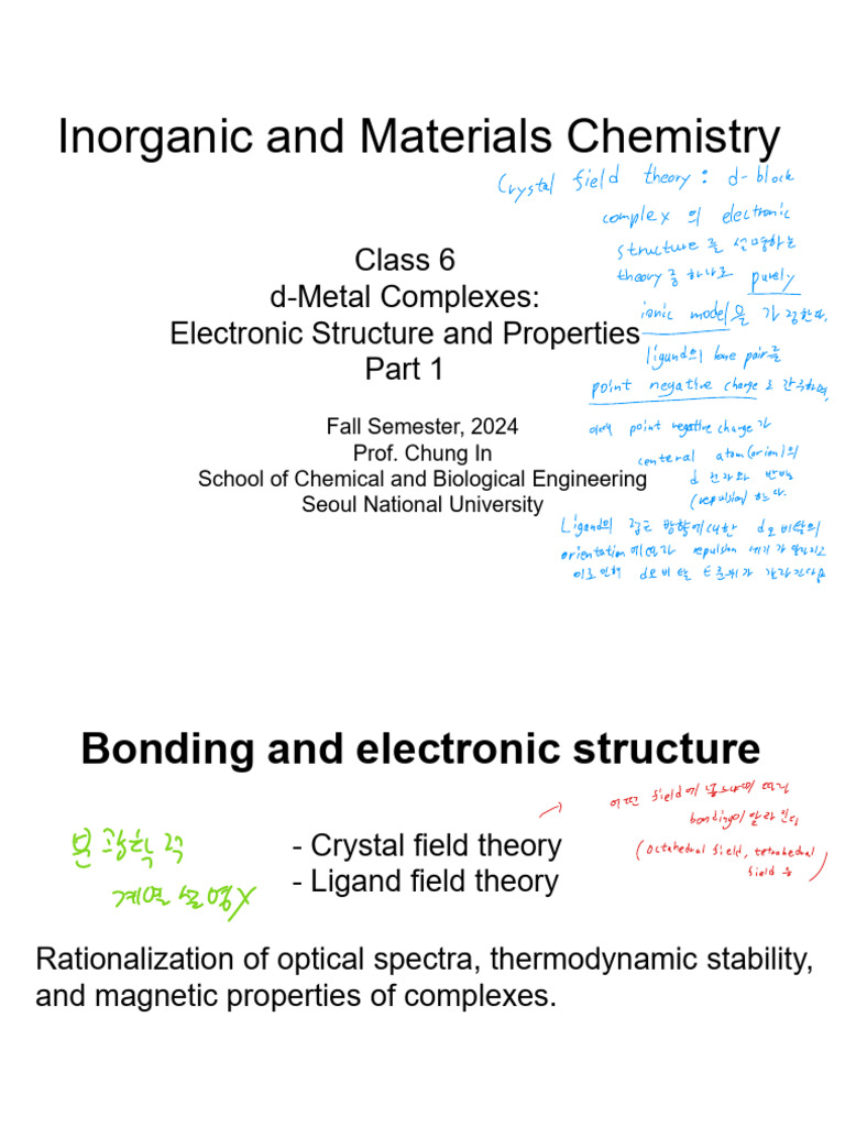 Inorganic Chemistry Lecture Note Chap6 Part 1 | PDF | Coordination ...