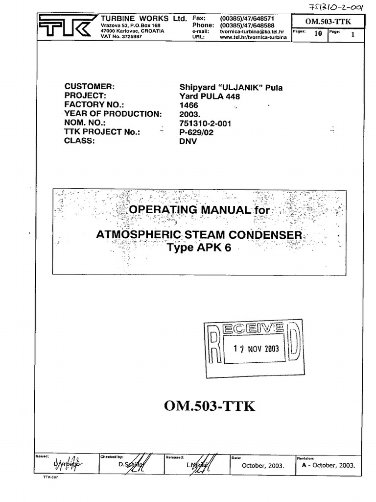 Atmospheric Steam Condenser | PDF