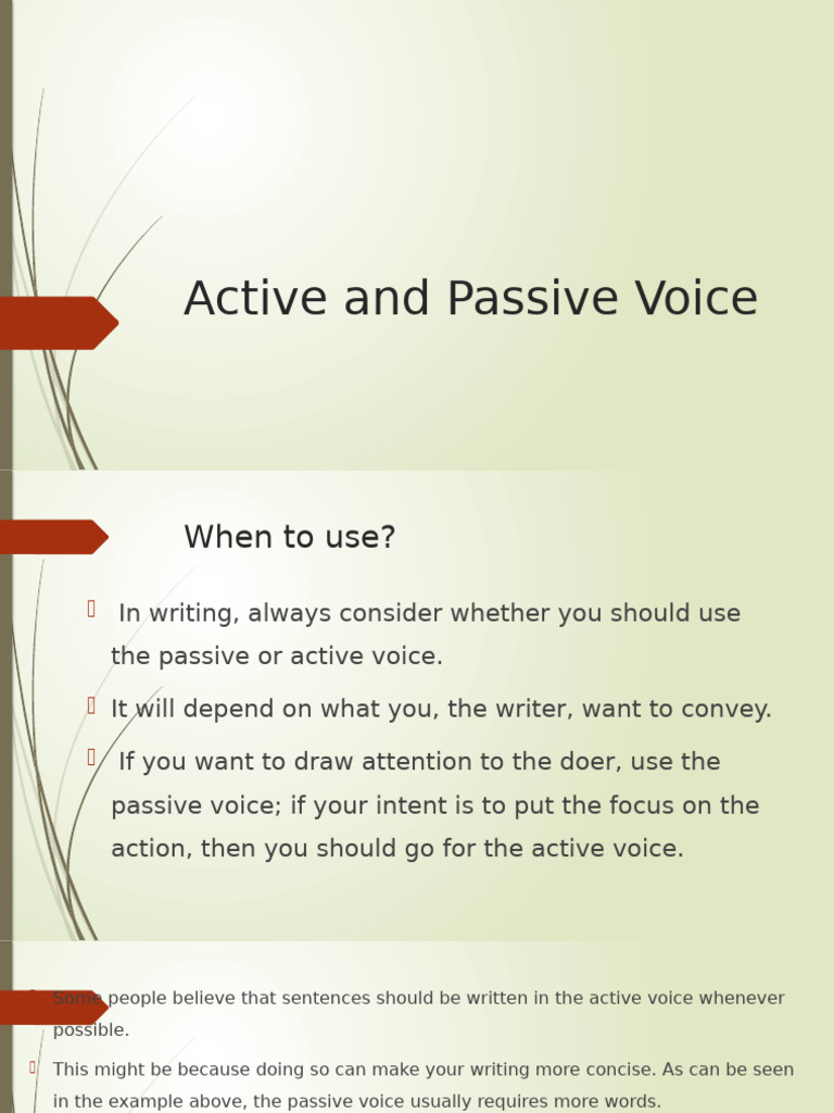 Active vs. Passive Voice Explained | PDF