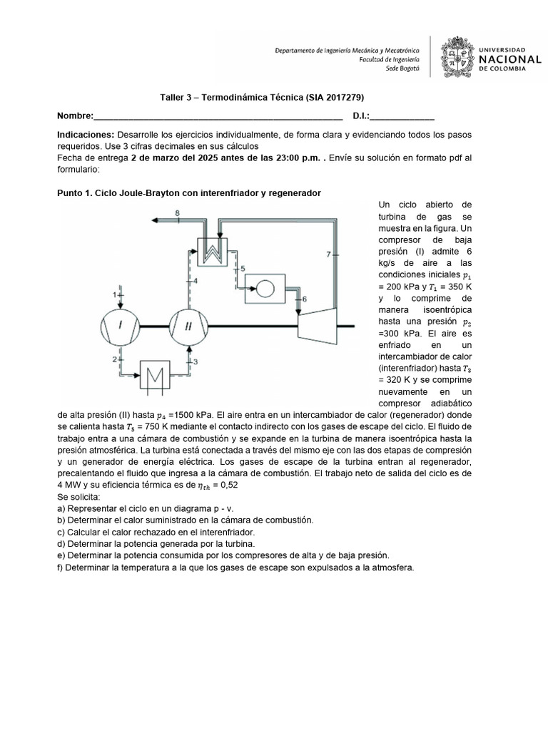 Taller3-2024-2 TT | PDF | Refrigeración | Presión