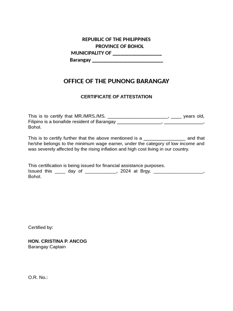 Certification Sample Attestation | PDF