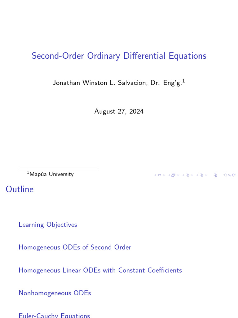 Advanced ODEs for Engineering Students | PDF | Ordinary Differential Equation | Differential ...