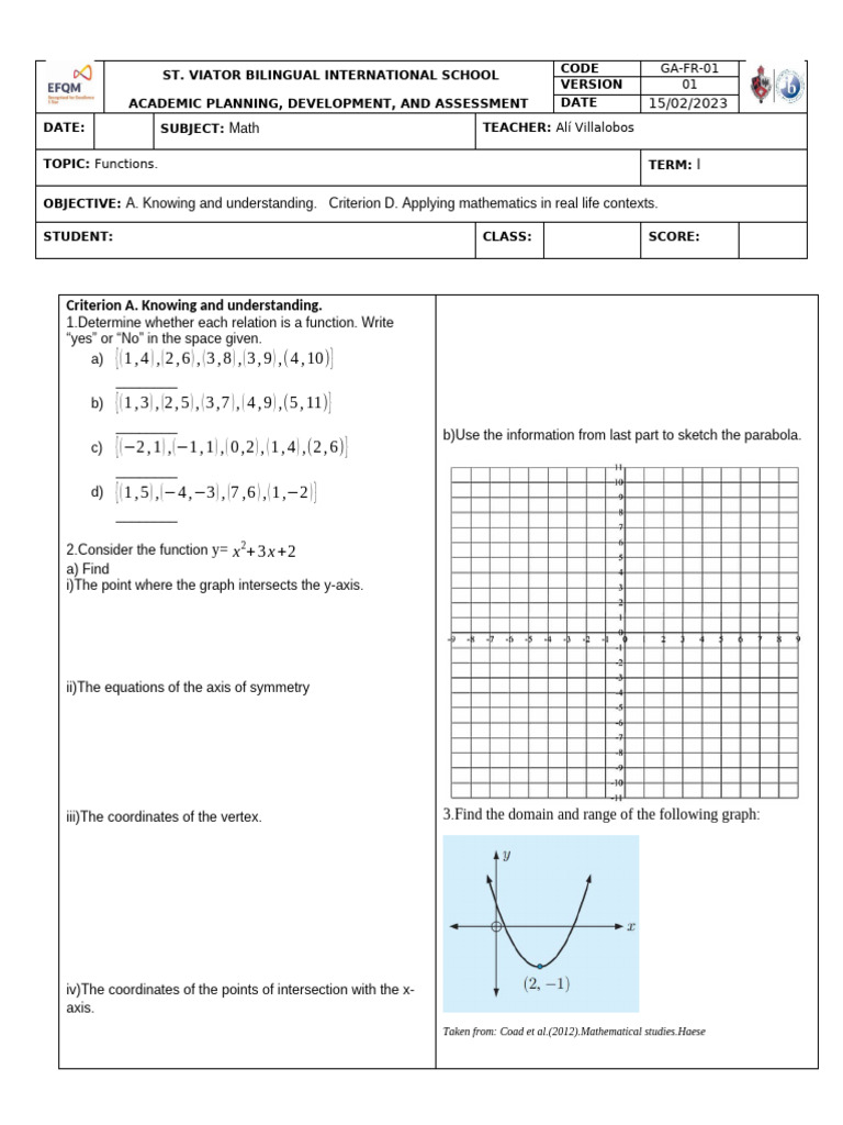 Workshop Practice Test2 Functions Pdf Mathematics Function