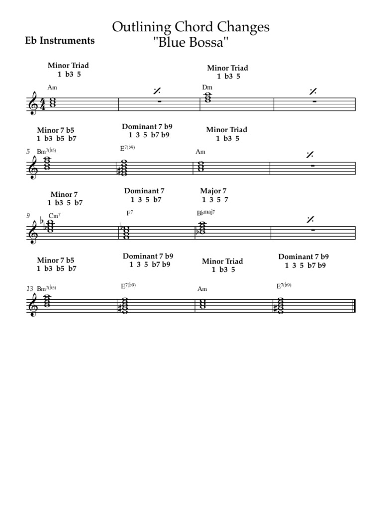 E6221ce-81bb-A7f4-D14a-08c6fa5f5fcf Worksheet - Outlining Chord Changes - Eb Instruments | PDF
