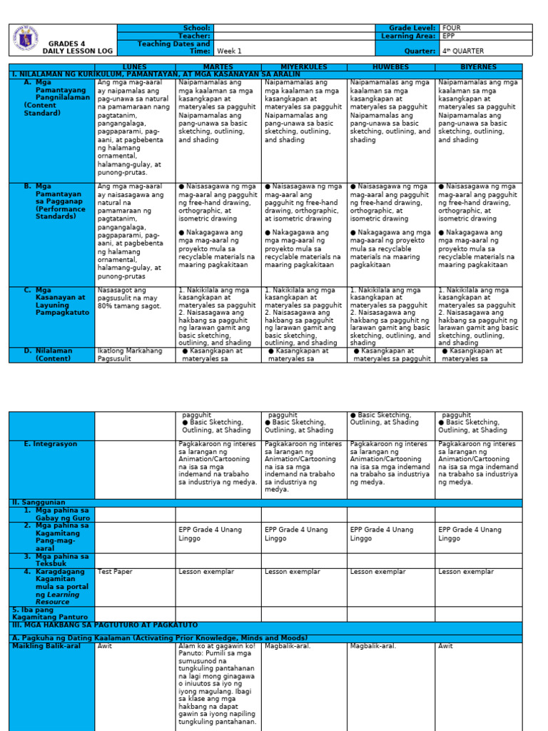 EPP 4 DLL q4 Week 1 | PDF