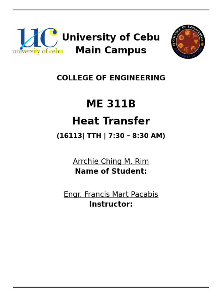 Heat Transfer Cover Page Ching | PDF