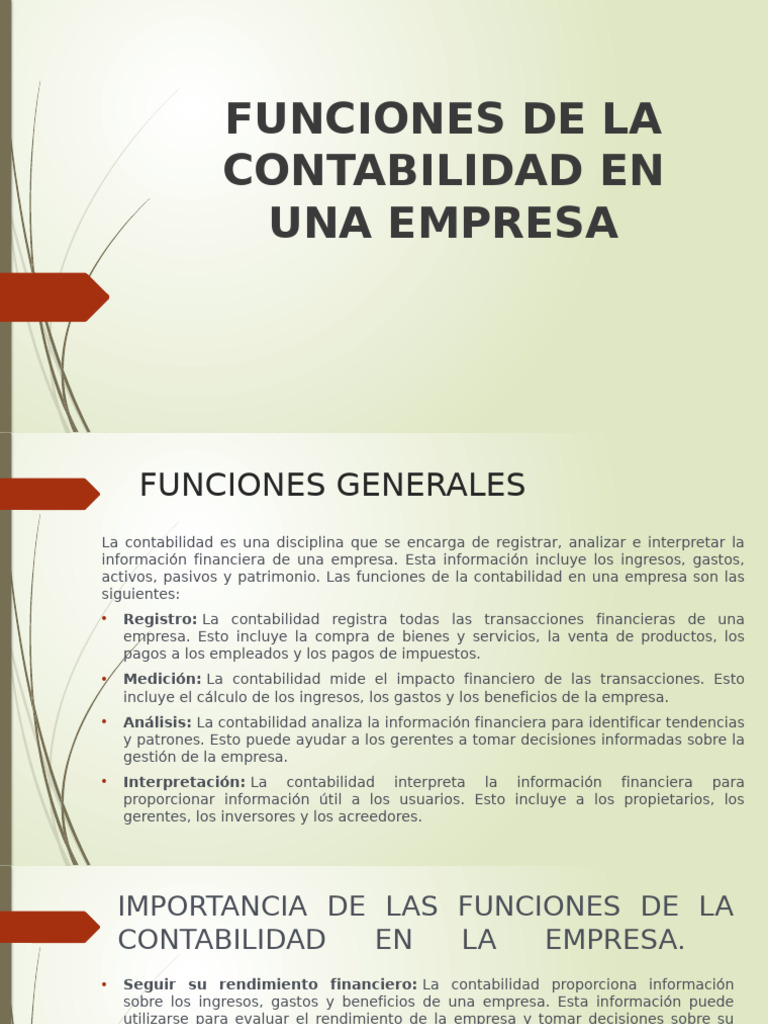 Clase 4 Funciones de La Contabilidad en Una Empresa | PDF | Contabilidad | Business